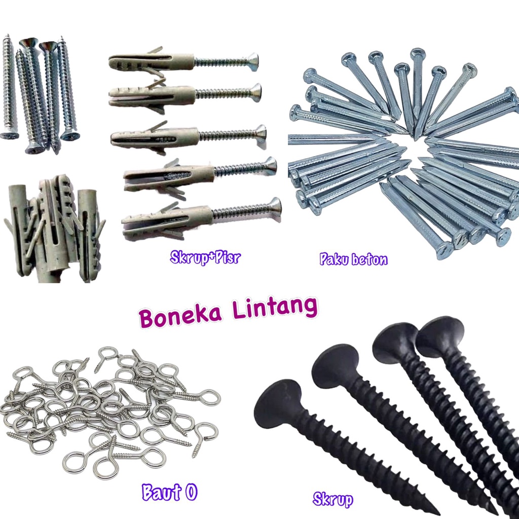 Jual SEKRUP SKRUP BAUT O DAN PAKU BETON UKURAN 4 UNTUK MENEMPEL TIANG KORDEN DAPUR- KORDEN PINTU ...
