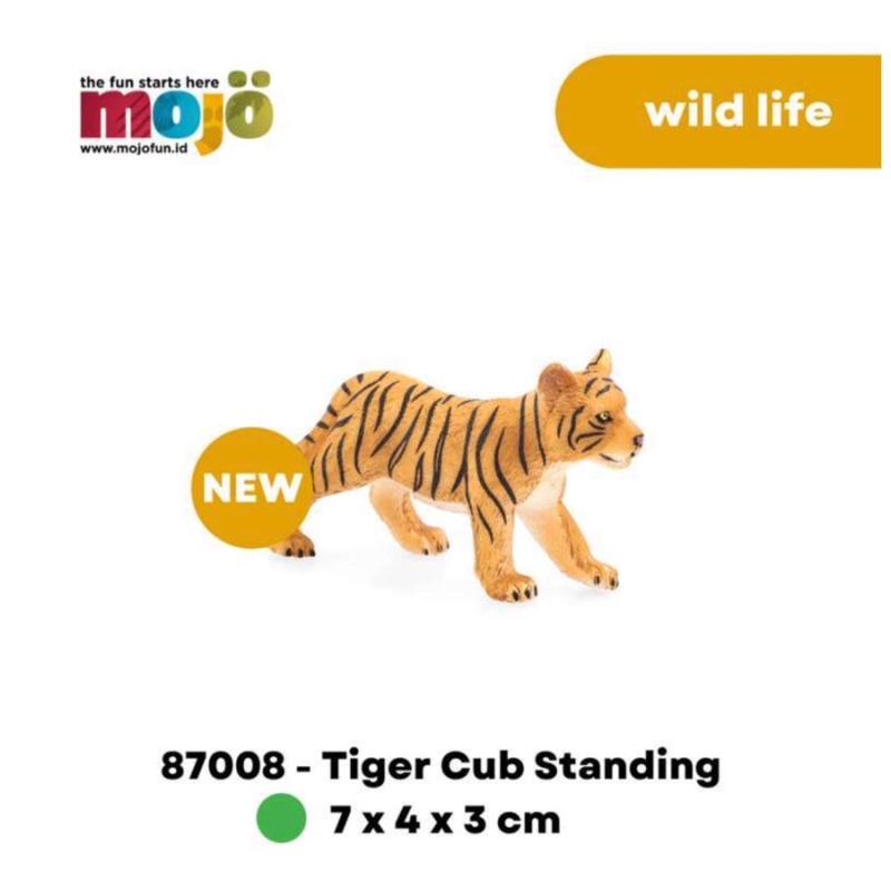Jual Mojo Fun Tiger Cub Standing 87008 | Animal Figurine Tiger | Miniatur Harimau Macan ...