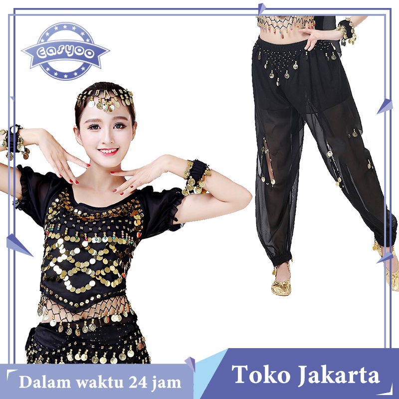 Jual Kostum Set Rok Belly Dance Tari Perut Tamborin Indian Top Rok Belt ...