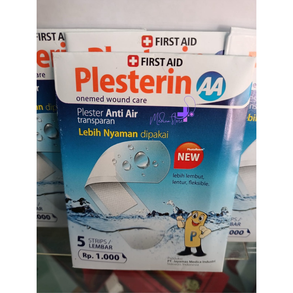 Jual 5Pcs Plesterin AA Transparan OneMed - Plester Luka Anti Air ...