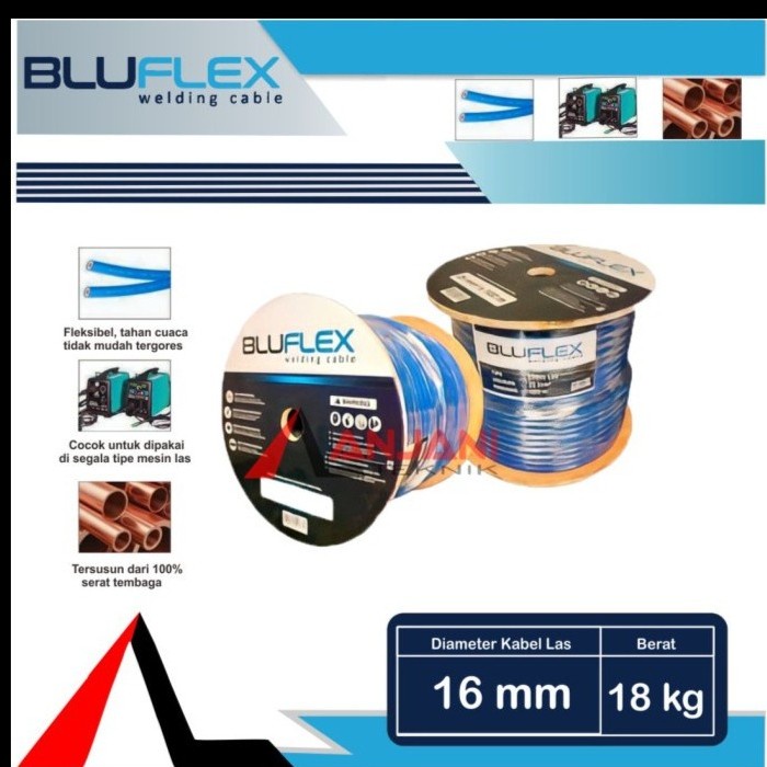Jual BLUFLEX Kabel Las 16 mm Full Tembaga Welding Cable Mesin 16mm ...