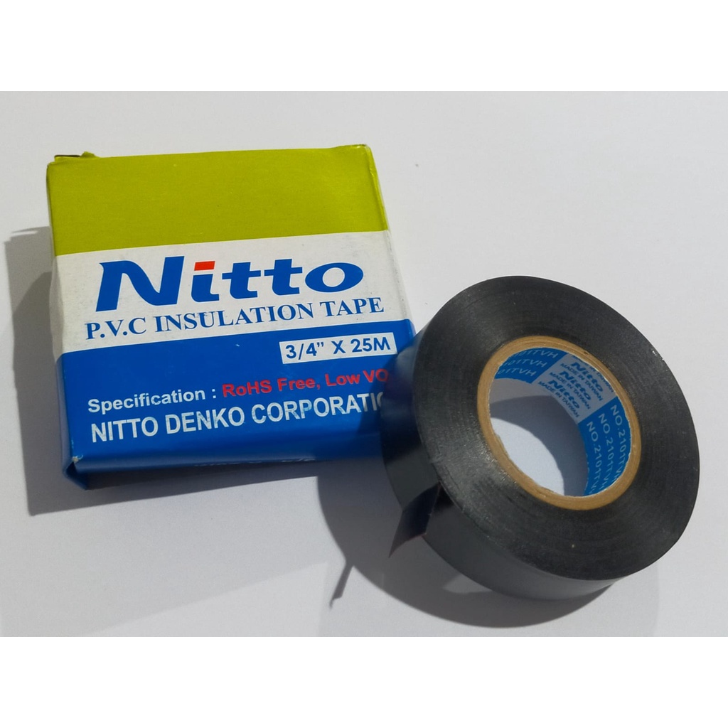 Jual NITTO Lem Listrik Hitam 3/4" × 25 Meter Isolasi Tape Lakban ...