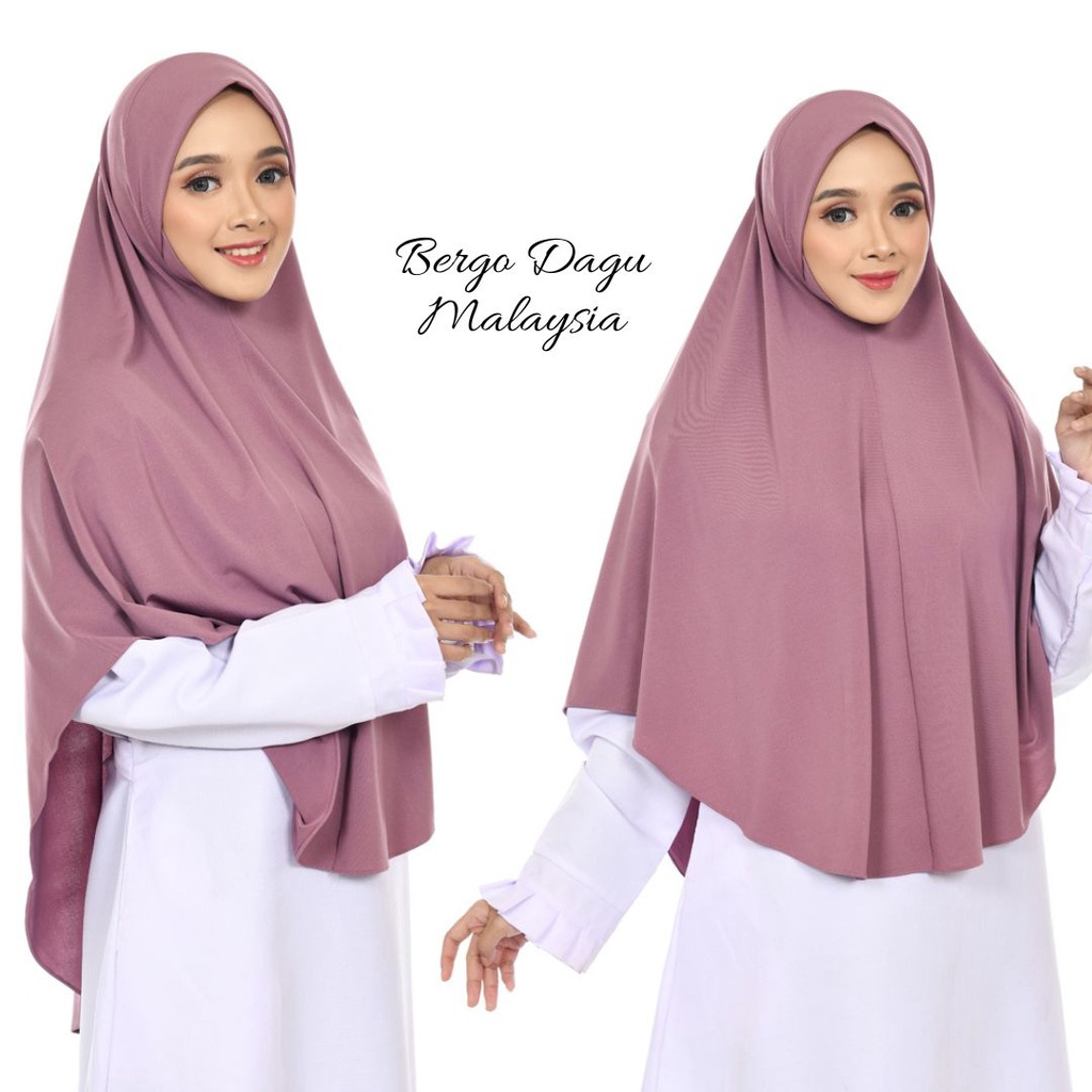 Jual BERGO MALAYSIA/JILBAB INSTAN MALAYSIA/KERUDUNG SYARI DAGU UKURAN M Dan L/KERUDUNG BERGO ...