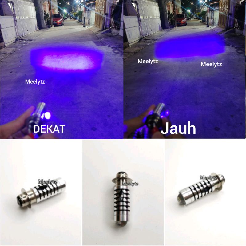 Jual Lampu utama Led H6 laser jauh dekat putihkuning plus senja biru | Shopee Indonesia