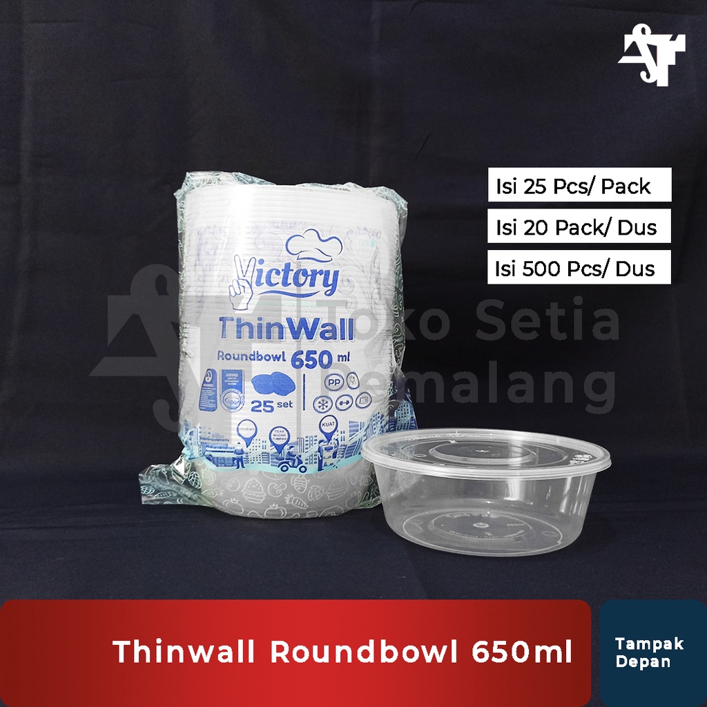 Jual Mangkok Plastik Thinwall Bulat 200ml 300ml 400ml 450ml 500ml 650ml 1000ml Bowl Mangkuk ...