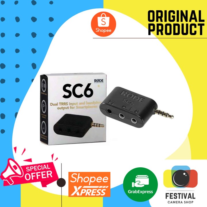 Jual Rode SC6 Dual TRRS Mic Input and Headphone Output Audio Splitter ...