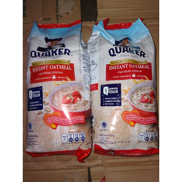 Jual quaker Instant//cook oatmeal// rolled oat 800gr | Shopee Indonesia