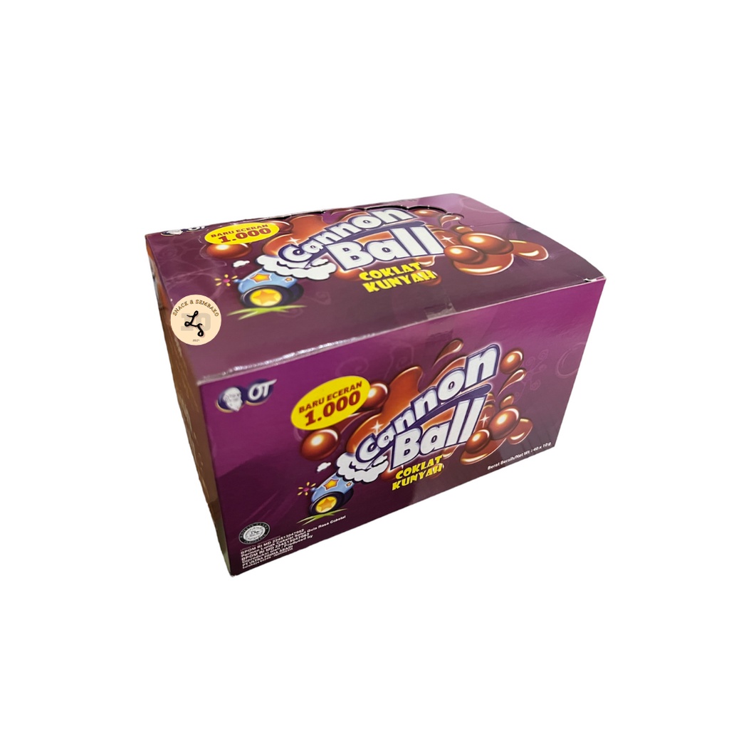 Jual Cannon Ball Coklat Kunyah Ecer 500/1000 1 Box Isi 24 Pack @10gr ...