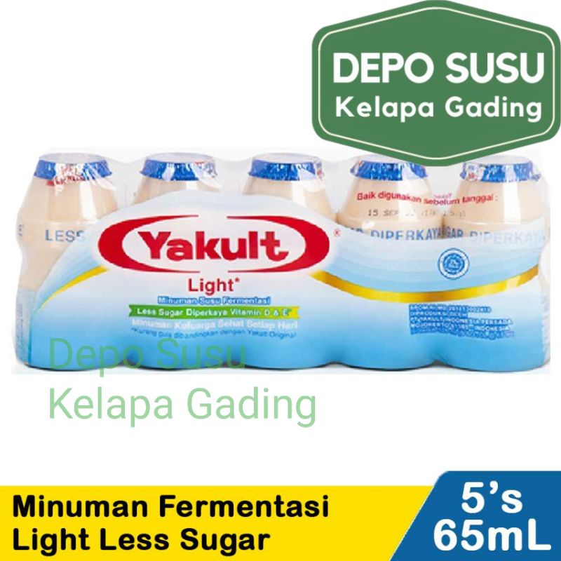 Jual Yakult Light Less Sugar isi 5 botol 65ml | Yogurt Probiotik Low ...