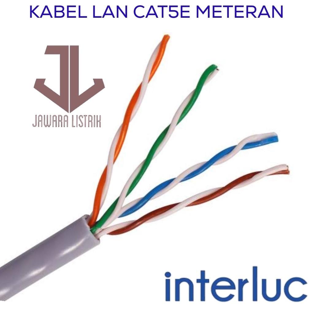 Jual INTERLUC EDGE KABEL LAN CAT5E UTP METERAN MURAH | Shopee Indonesia