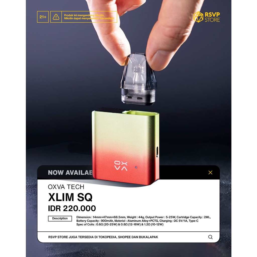 Jual OXVA SLIM SQ BY OXVA TECH | Shopee Indonesia