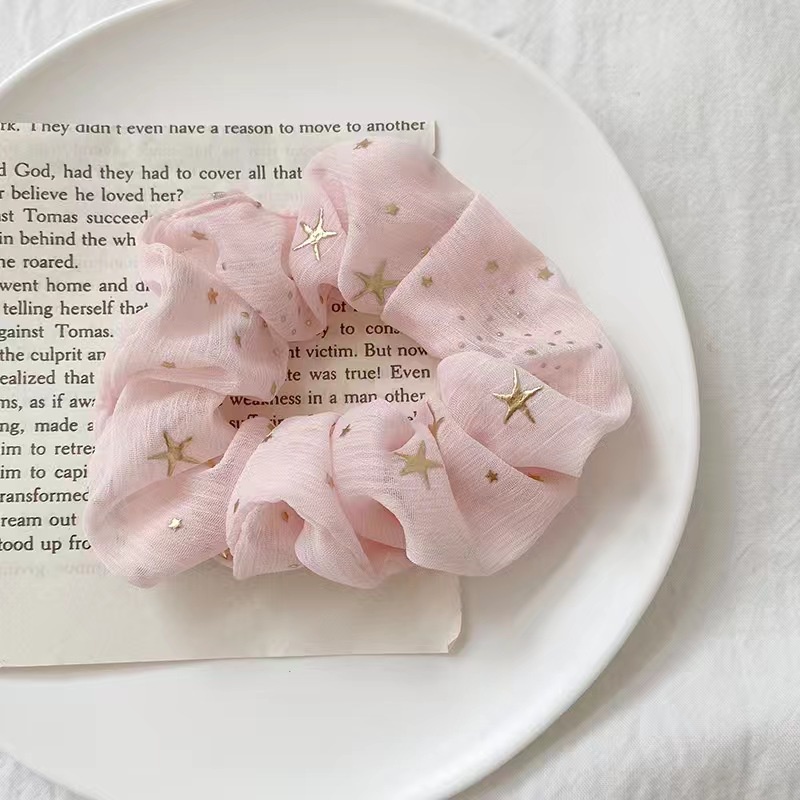 Jual ED - IKAT RAMBUT SCRUNCHIE KOREA MOTIF BINTANG / KUNCIRAN RAMBUT ...