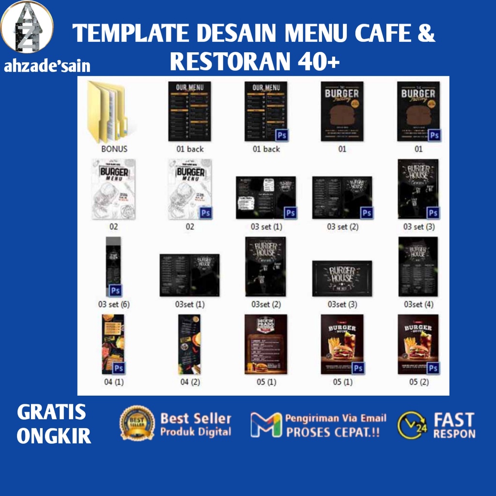 Jual Template Desain Menu cafe & Restaurant Format Psd Siap edit 40 ...