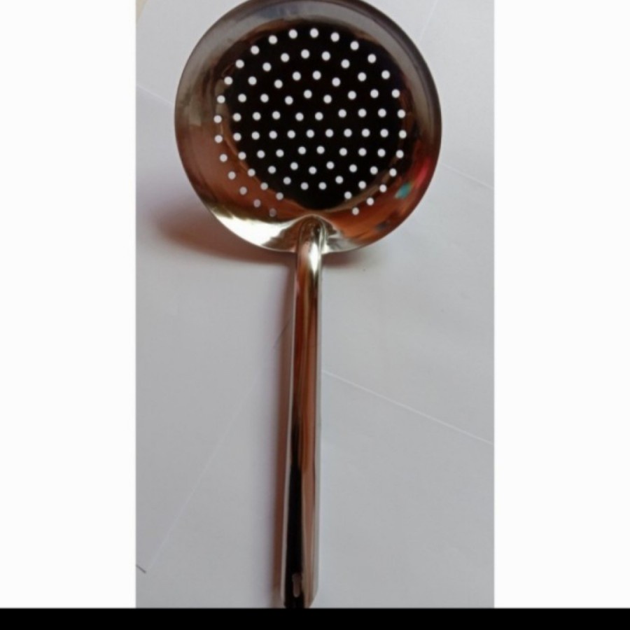 Jual serok bolong stainless/serok gorengan ukr 18 cm | Shopee Indonesia