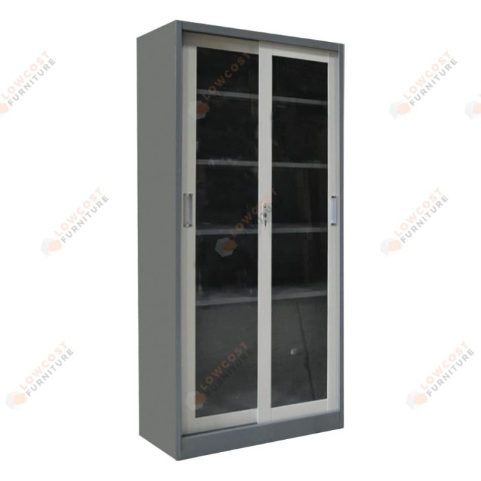 Jual Filling Lemari Arsip Kantor Besi 2 Pintu Sliding Kaca 5 Ruang | Shopee Indonesia