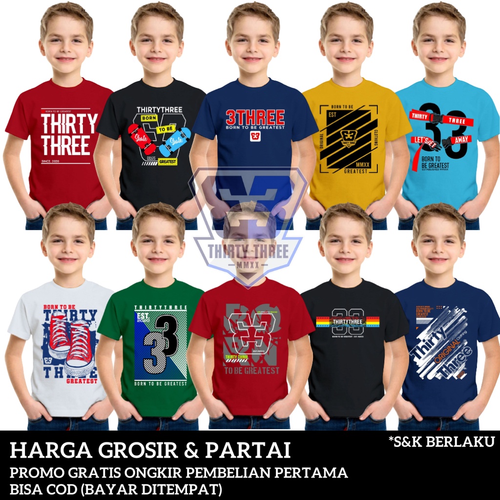 Jual Kaos Anak Thirty Three Original | Shopee Indonesia