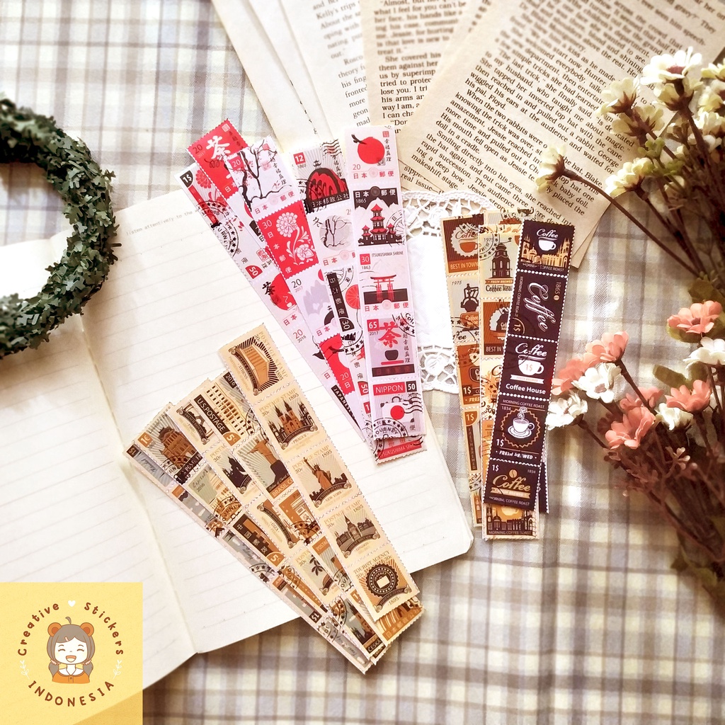 Jual [creckers.id] Sticker Aesth Scrapbook Perangko Postage Kopi Nippon ...