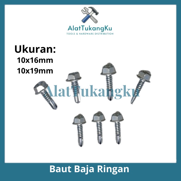 Jual Baut / Skrup Baut Roofing Baja Ringan 10x16 10x19 Ecer PCS Murah ...