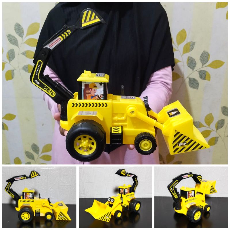 Jual Mainan Truk Buldozer Excavator Beko 2in1 Edukasi - Mobil Beko ...