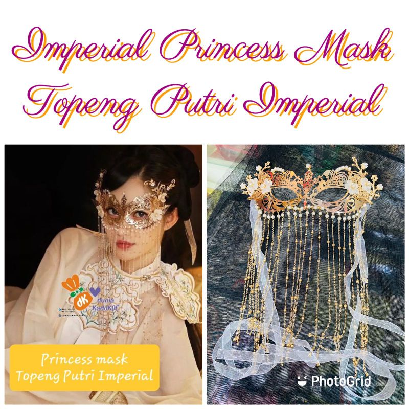 Jual Topeng Putri Imperial, Topeng putri kerajaan, Princess Mask high ...