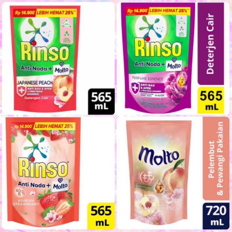 Jual Rinso Molto Detergen Cair / Molto Pewangi Japanese Peach, Korean ...