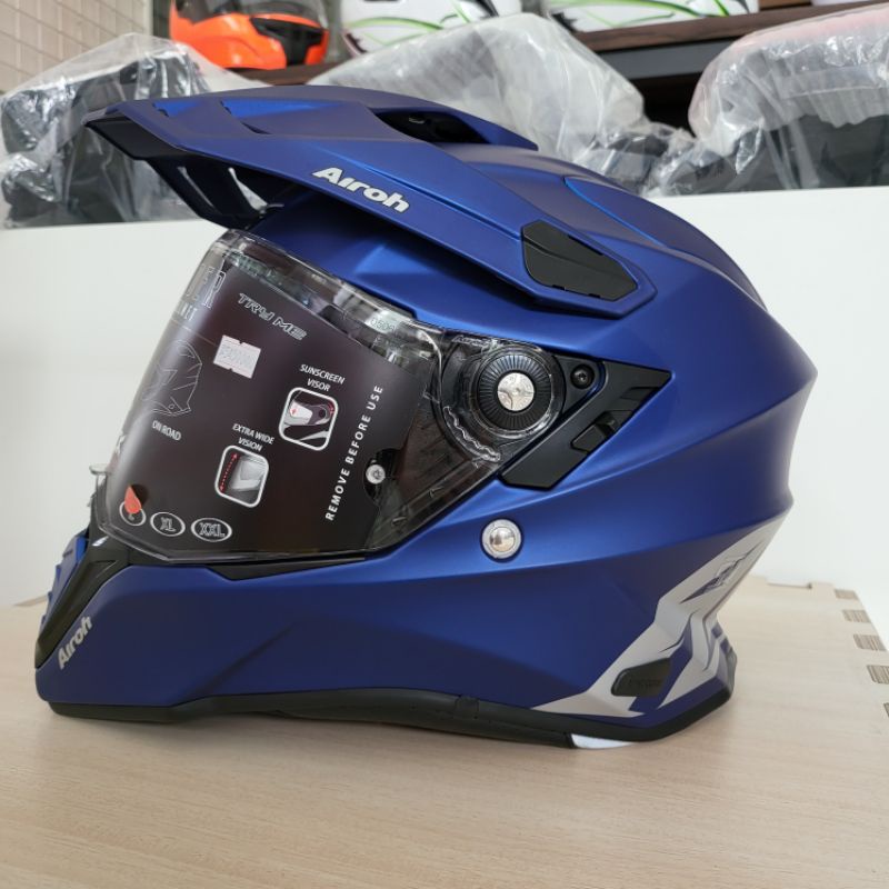 Jual Helm Airoh Commander Blue Matt | Shopee Indonesia
