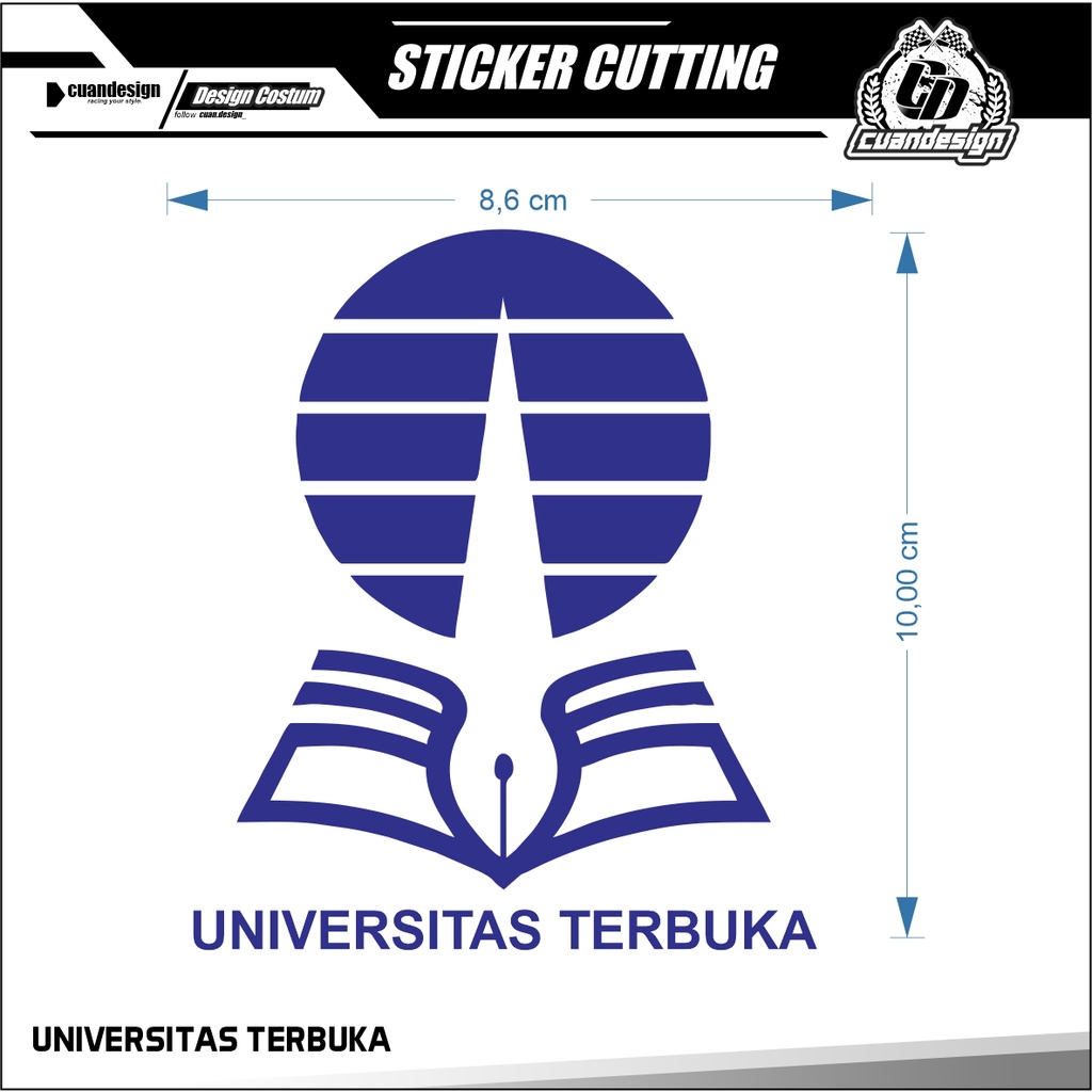 Jual CUTTING STIKER KAMPUS UT UNIVERSITAS TERBUKA STICKER KACA MOBIL ...