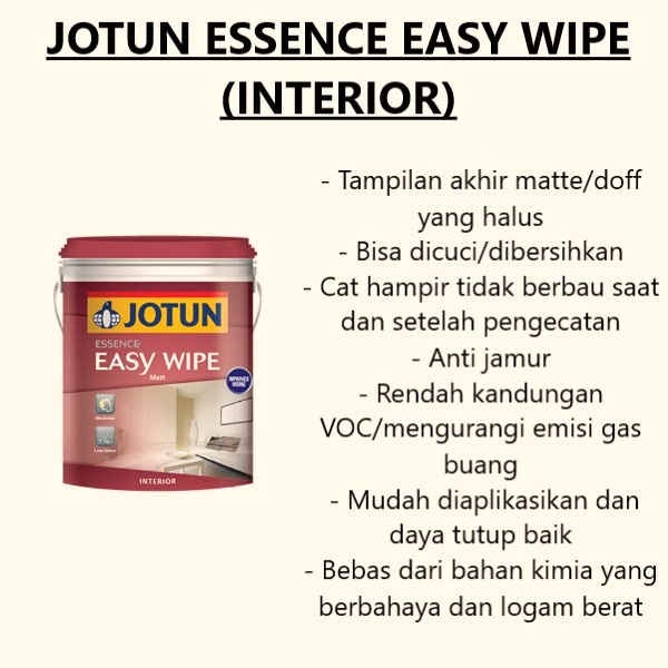 Jual CAT TEMBOK INTERIOR JOTUN EASY WIPE WARNA PUTIH (18 LITER) | Shopee Indonesia