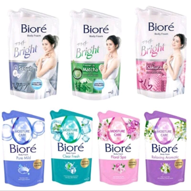Jual BIORE Body Foam Bright & Moisture Care 400ml (Sabun Mandi Cair ...