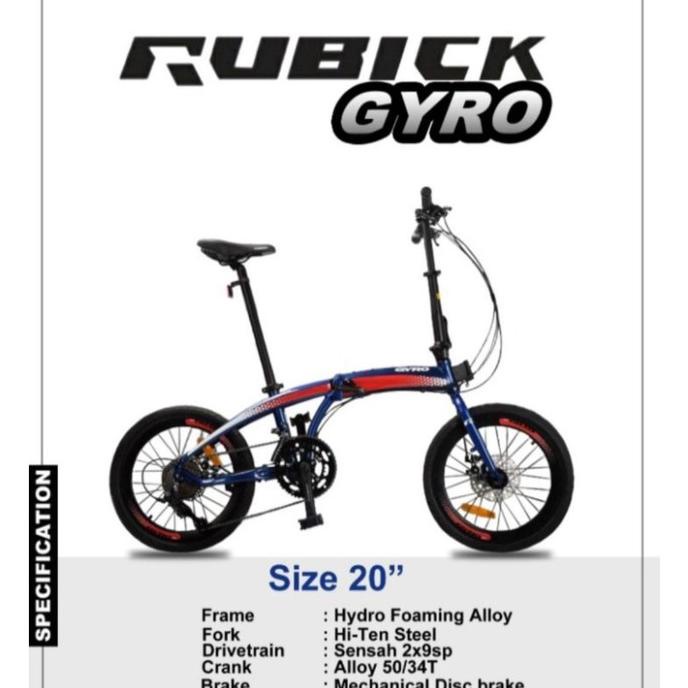 Jual Sepeda Lipat Folding Rubick Gyro 20 Inch 2X9 Speed Rangka Alloy ...