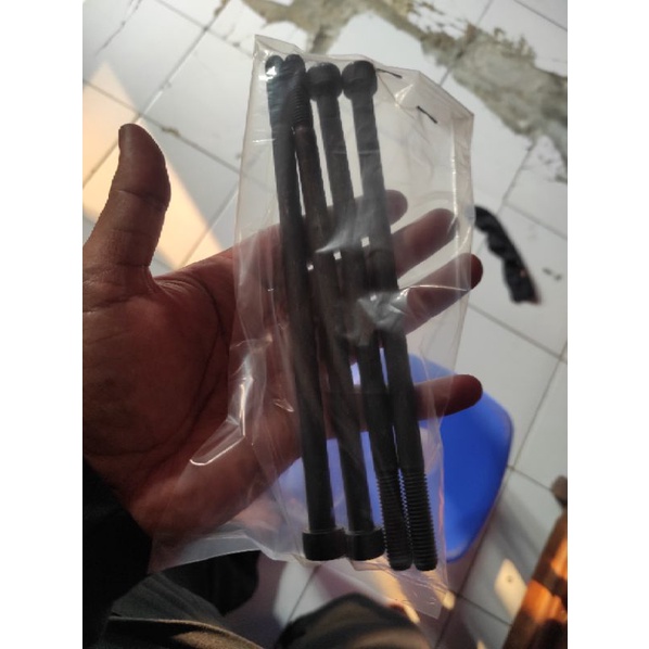 Jual Baut L Baja Hitam ukuran m12 x 200 atau baut drat 17 panjang 20cm ...
