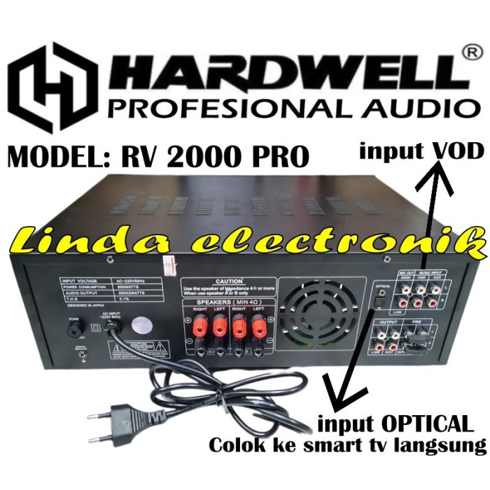 Jual Wtb007 Ampli Amplifier Hardwell Rv 2000 Rv2000 500 Watt Blutooth ...
