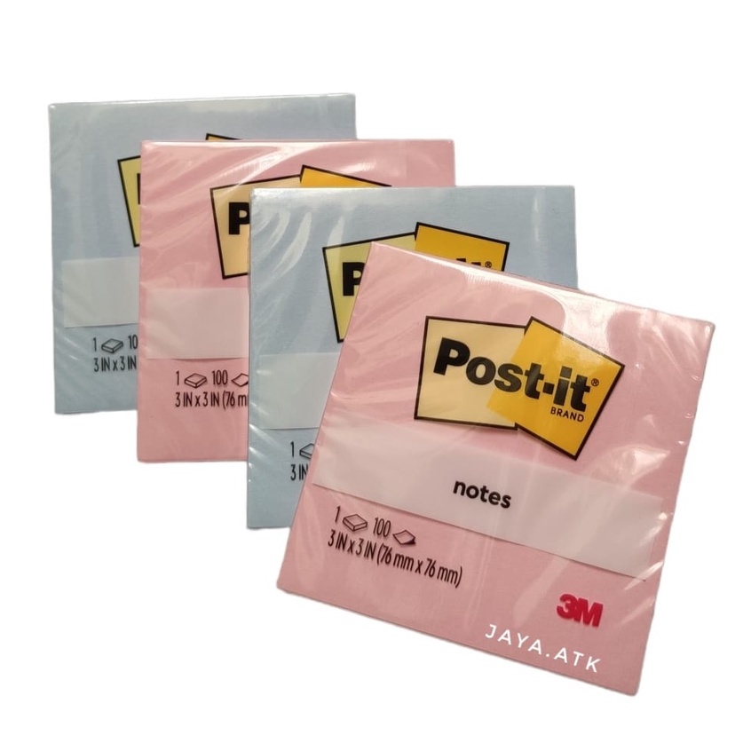 Jual STICKY NOTES 3M POST IT 654 AC WARNA PASTEL 76 X76 100 LBR MEMO ...