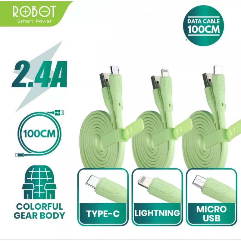 Jual KABEL DATA FAST CHARGING 2.4A 100CM ROBOT RGL RGC RGM | Shopee ...