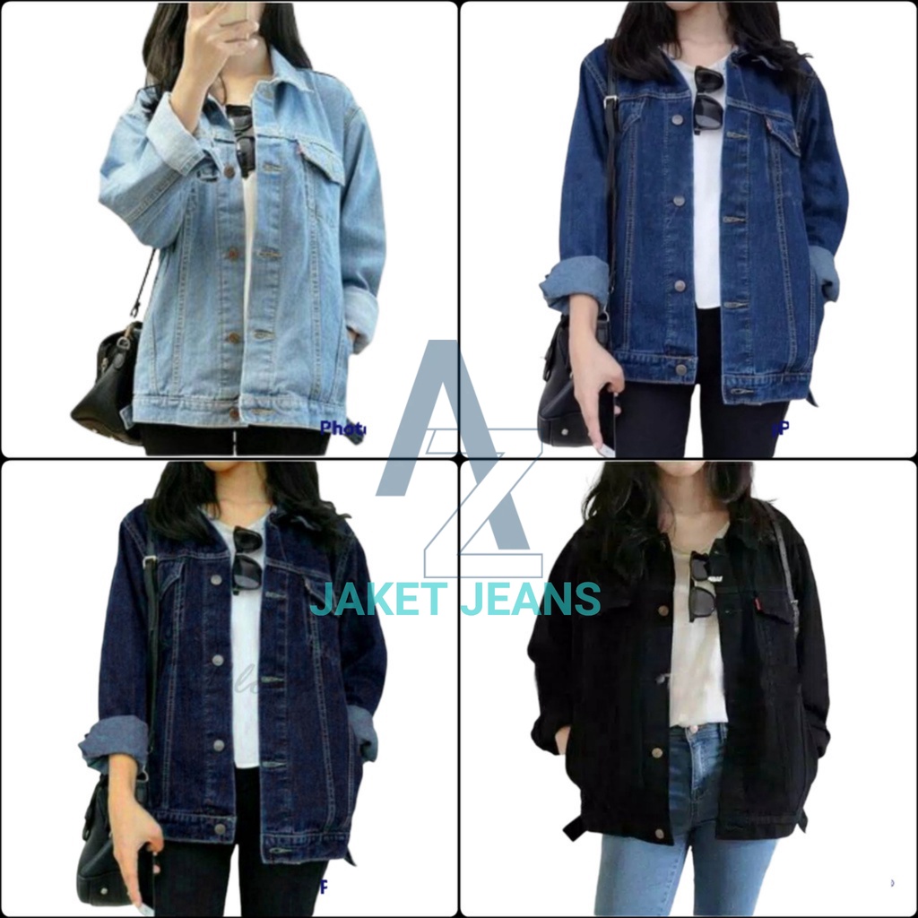 Jual Jaket Jeans Denim Wanita Jumbo Big Size Cewek Kekinian Polos Biru ...