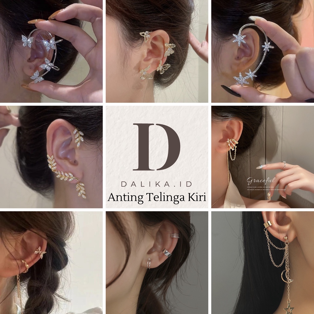 Jual Anting Klip Wanita Korea Rantai Rumbai Panjang Kristal Dalika ...