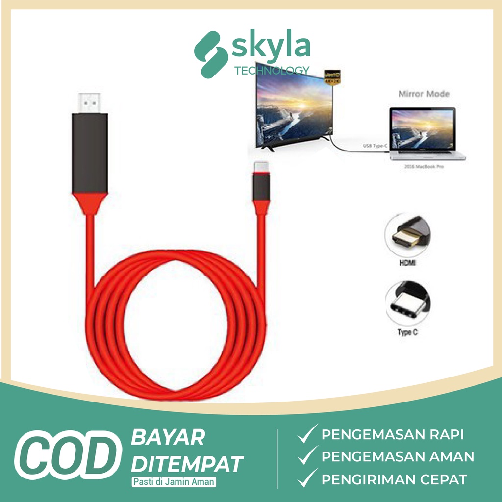 Jual Kabel Mhl Usb 3.1 Type C to Hdmi TV 4k Ultra HD | Shopee Indonesia