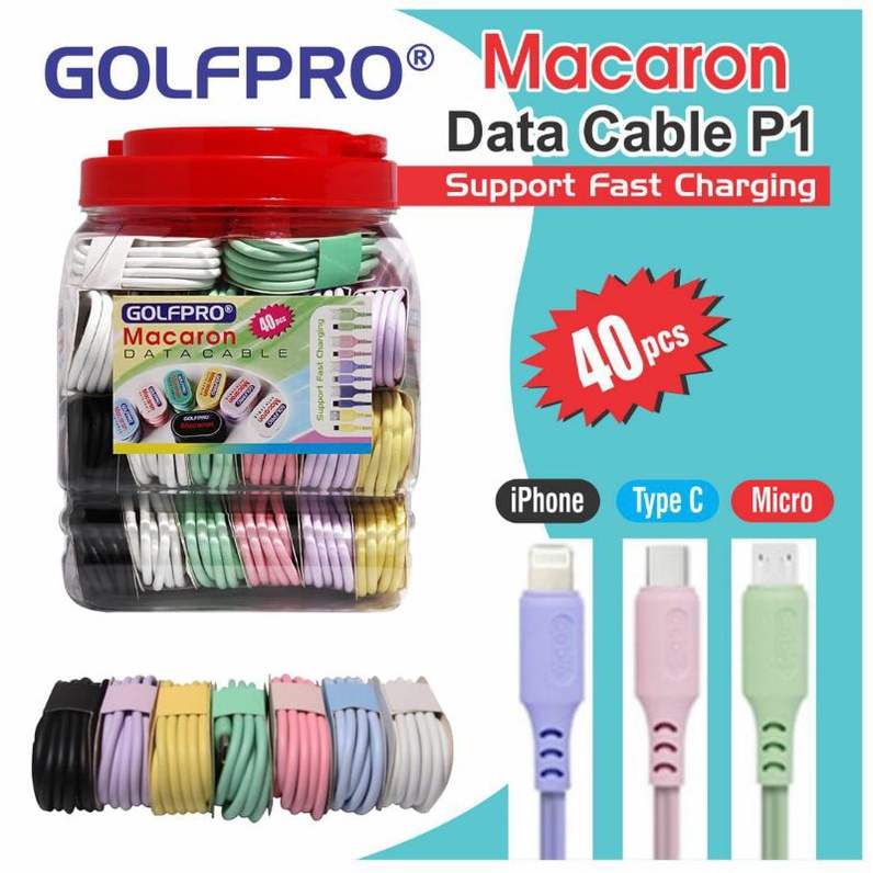 Jual Golf Pro Kabel Data Macaron USB to Micro Lightining Type C Support ...