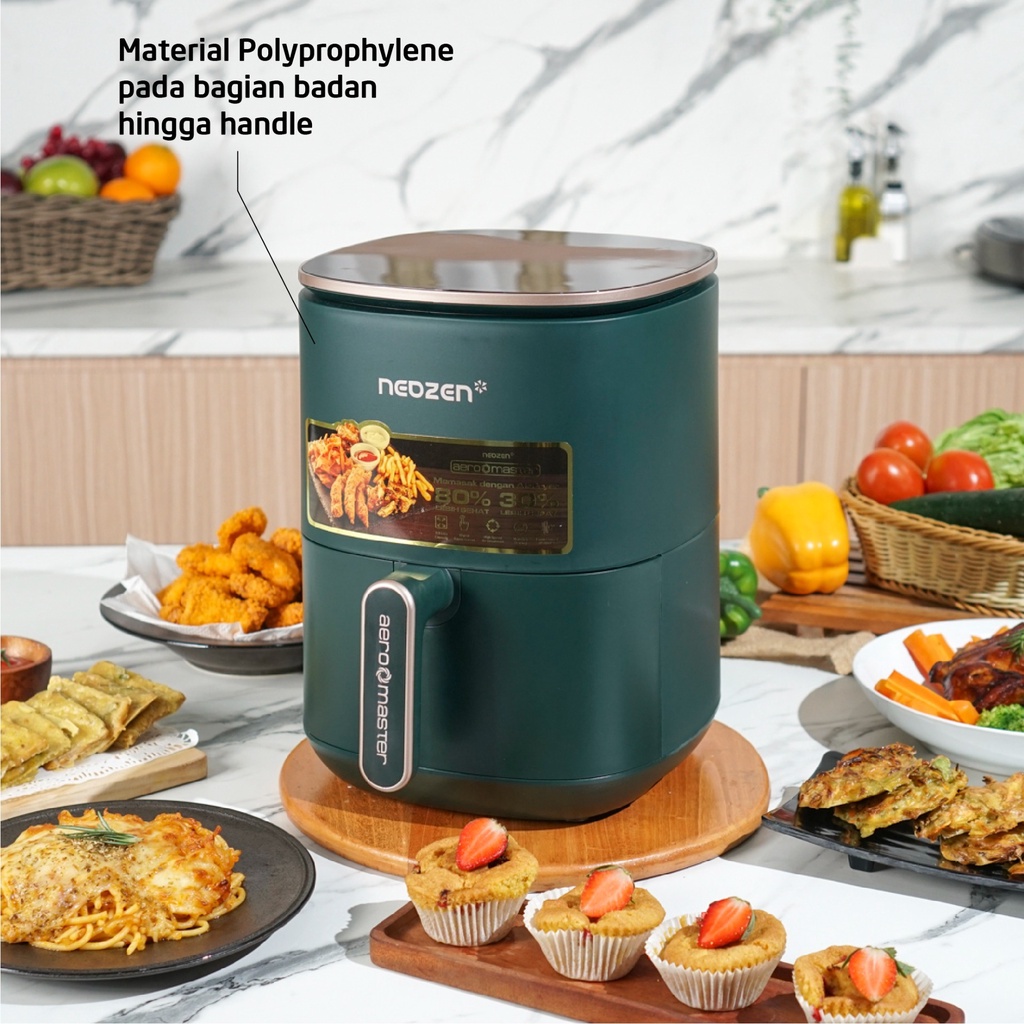 Jual Neozen Aeromaster A5 Green | Airfryer 900 watt | Shopee Indonesia