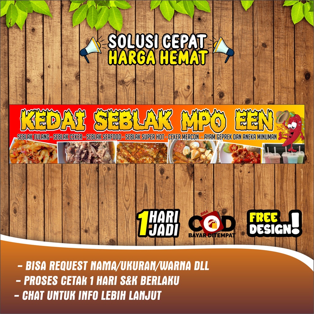 Jual Spanduk/Banner/Backdrop Custom Seblak Ukuran 300 x 60 | Shopee ...