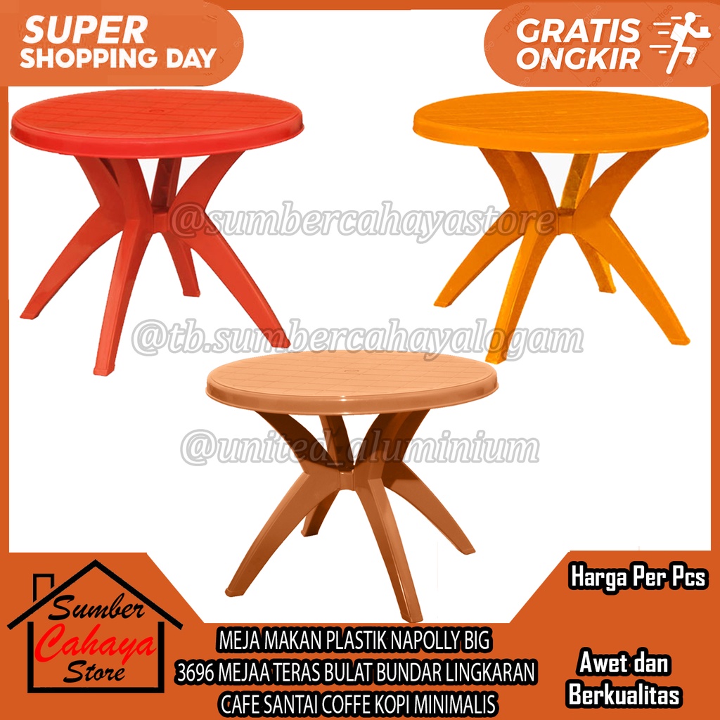 Jual MEJA MAKAN PLASTIK NAPOLLY BIG 3696 TERAS BULAT BUNDAR LINGKARAN ...