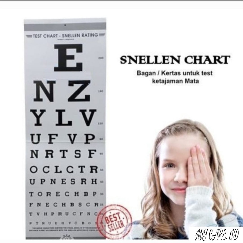 Jual LynCare Snellen Chart / Bagan Test Ketajaman Mata / Kertas tes ...