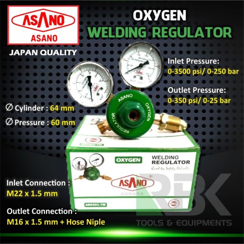 Jual Regulator Tabung Oksigen ISO 9001 Oxygen Welding Regulator ORI Asano | Shopee Indonesia