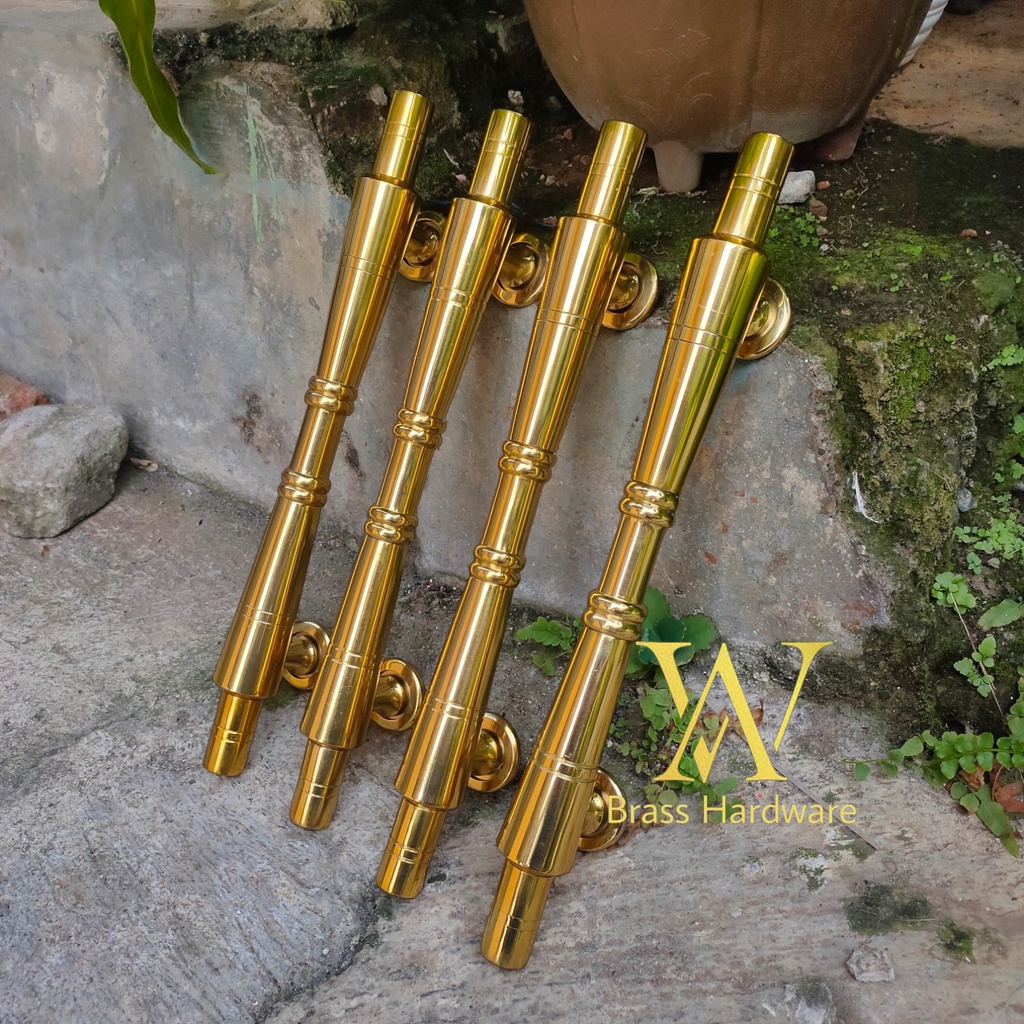 Jual Handle Pintu Rumah Kuningan Antik Motif Bambu Gold 34 cm 4 Pcs ...
