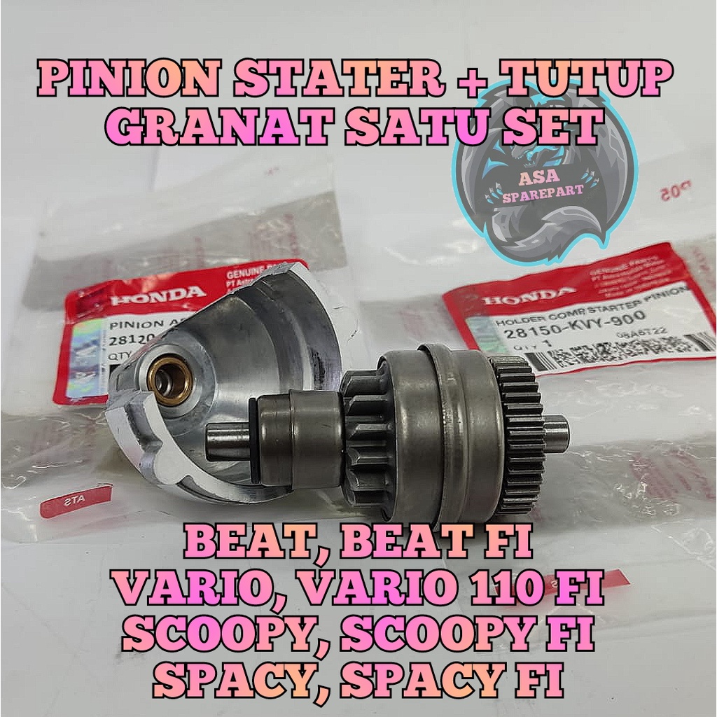 Jual PINION STATER + TUTUP ASLI ORIGINAL Motor HONDA BEAT Karbu , BEAT ...
