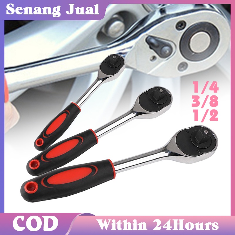 Jual Kunci Rachet Tekiro 24 Teeth Ratchet Kunci Stang Sok 1/4 3/8 1/2 ...