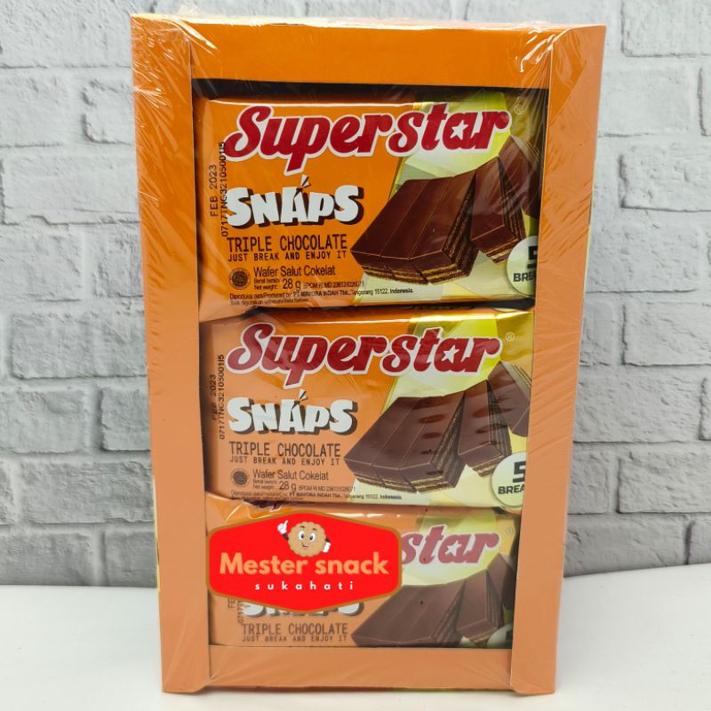 Jual Superstar Snap (1 pack isi 12 pcs) | Wafer Cokelat | Wafer ...