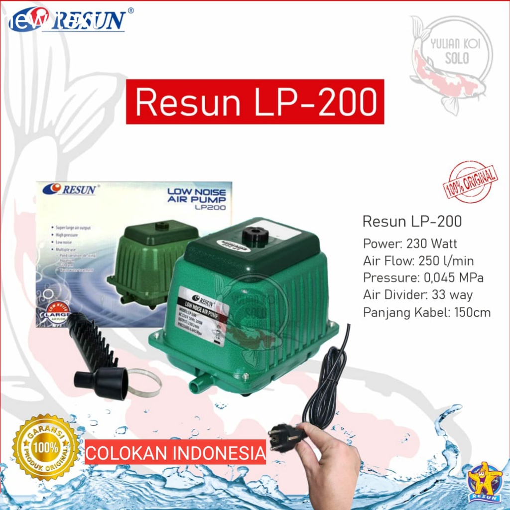 Jual Resun Lp200 Pompa Udara Air Pump Low Noise Blower original ...