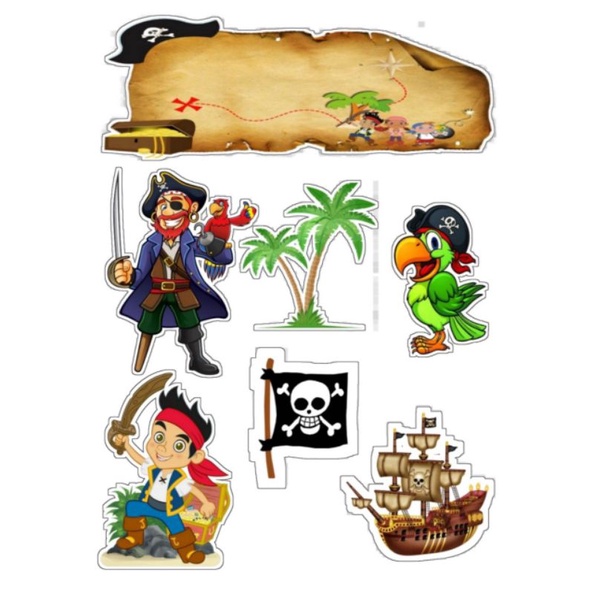 Jual Topper cake custom ucapan tema bajak laut | Shopee Indonesia