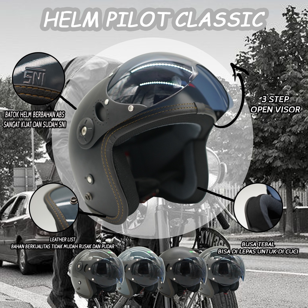 Jual Helm Pilot Italy Premium Dewasa | Shopee Indonesia